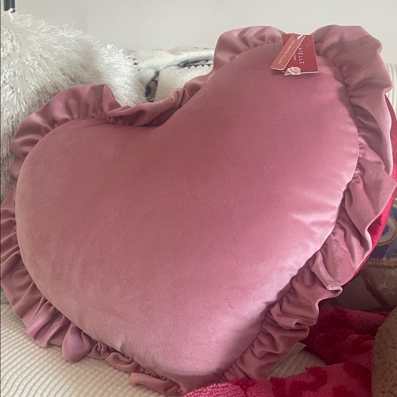 Accents | Heartshaped Pink Ruffled Pillow | Poshmark